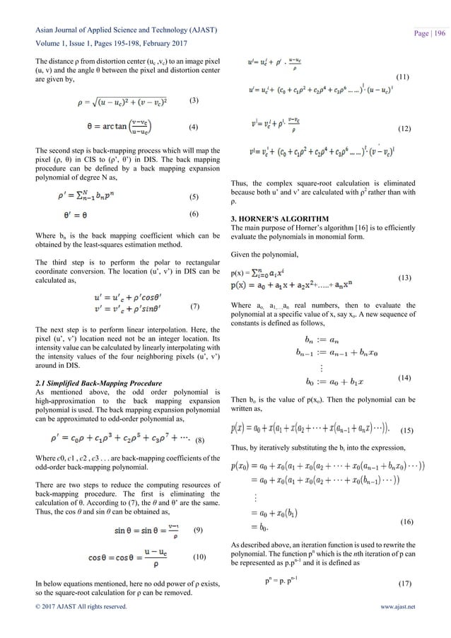 Distortion Correction Scheme For Multiresolution Camera Images Pdf