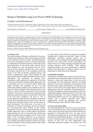Design of Multiplier using Low Power CMOS Technology | PDF