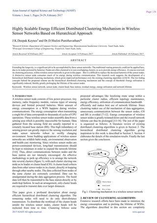 Highly Scalable Energy Efficient Distributed Clustering Mechanism in Wireless Sensor Networks ...
