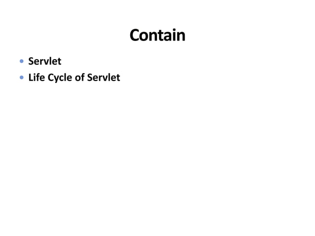 Servlet and Servlet Life Cycle | PPTX