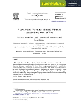 A Java-Based System For Building Animated Presentations Over The Web | PDF