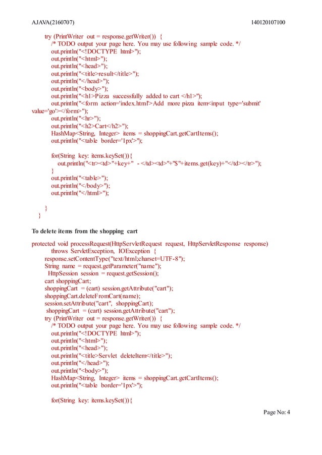 Ajava oep shopping application | DOC