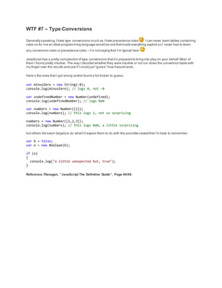 A JavaScript Master Class - From the Wows to the WTFs | PDF