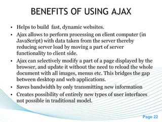 Ajax | PPTX | Web Design and HTML | Internet