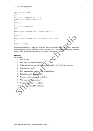 Ajax learning tutorial | PDF