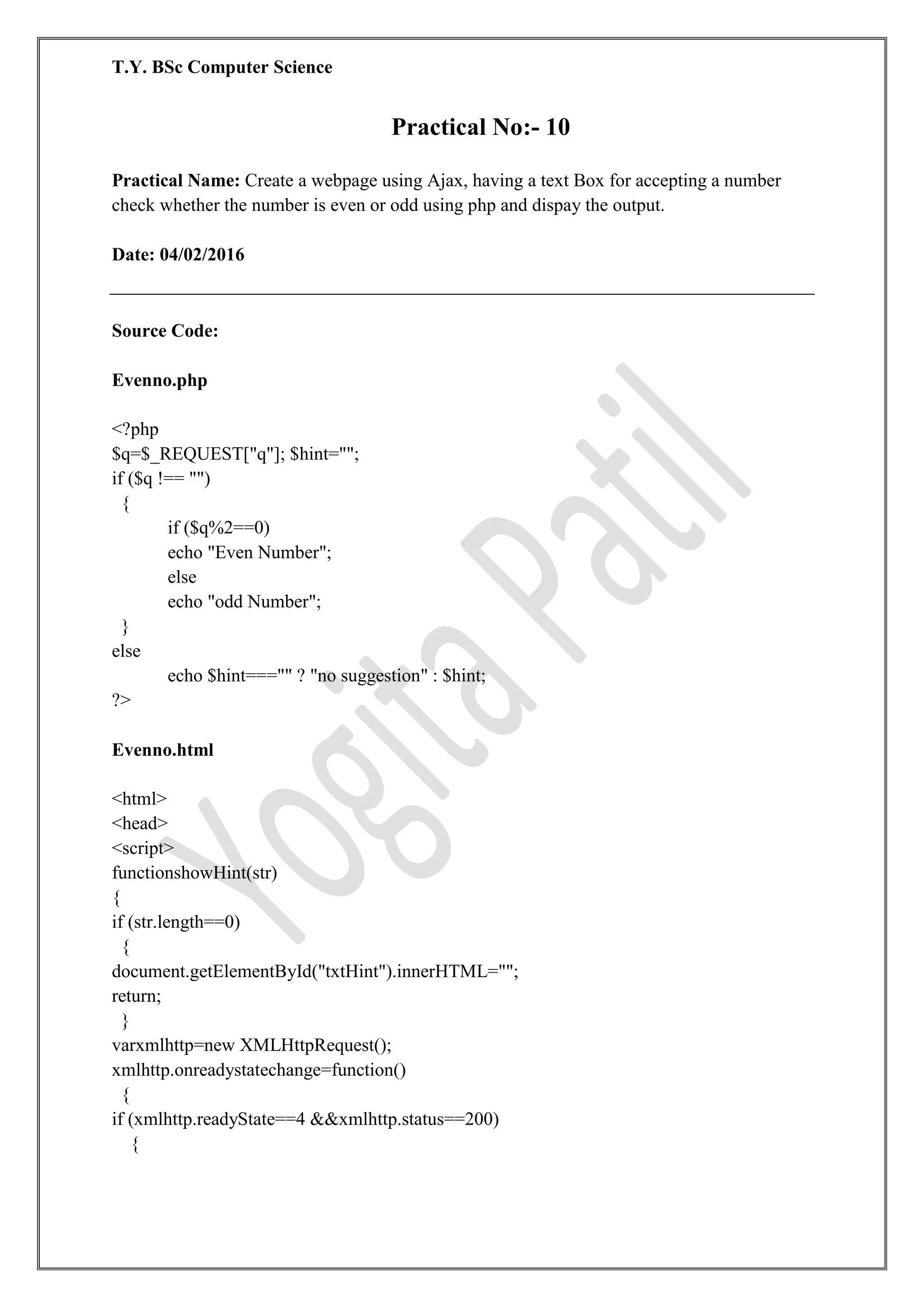 TYCS Ajax practicals sem VI | PDF
