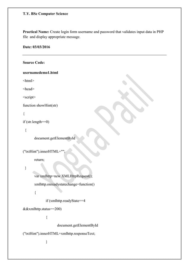 TYCS Ajax practicals sem VI | PDF