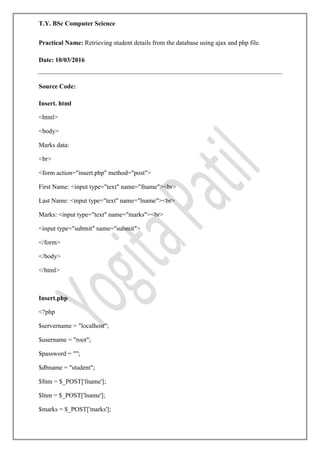 TYCS Ajax practicals sem VI | PDF