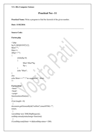 TYCS Ajax practicals sem VI | PDF