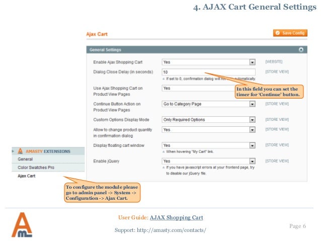 AJAX Shopping Cart: Magento Extension by Amasty. User Guide