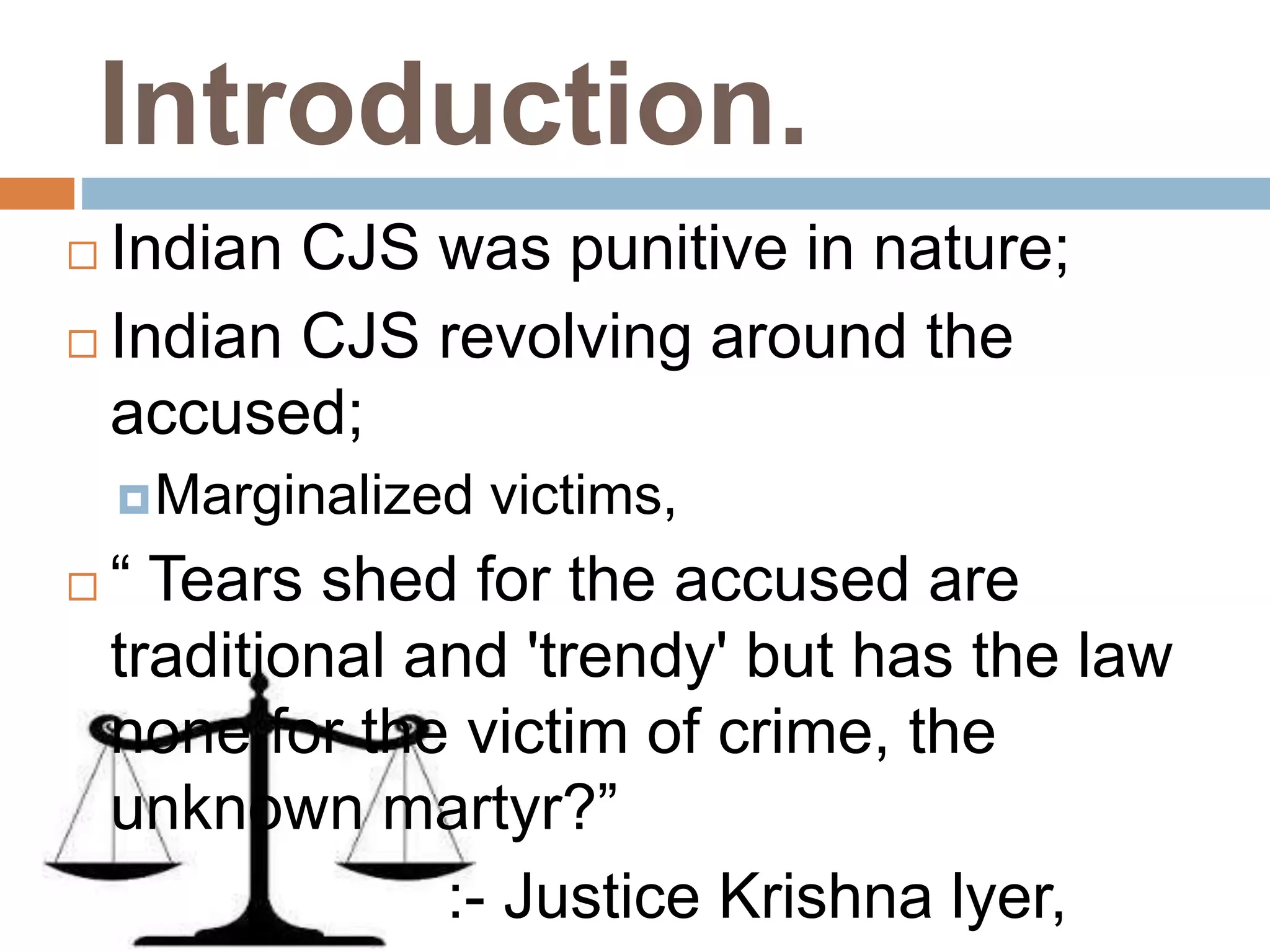 The Rights of Crime Victims In Indian Criminal Justice System | PPTX