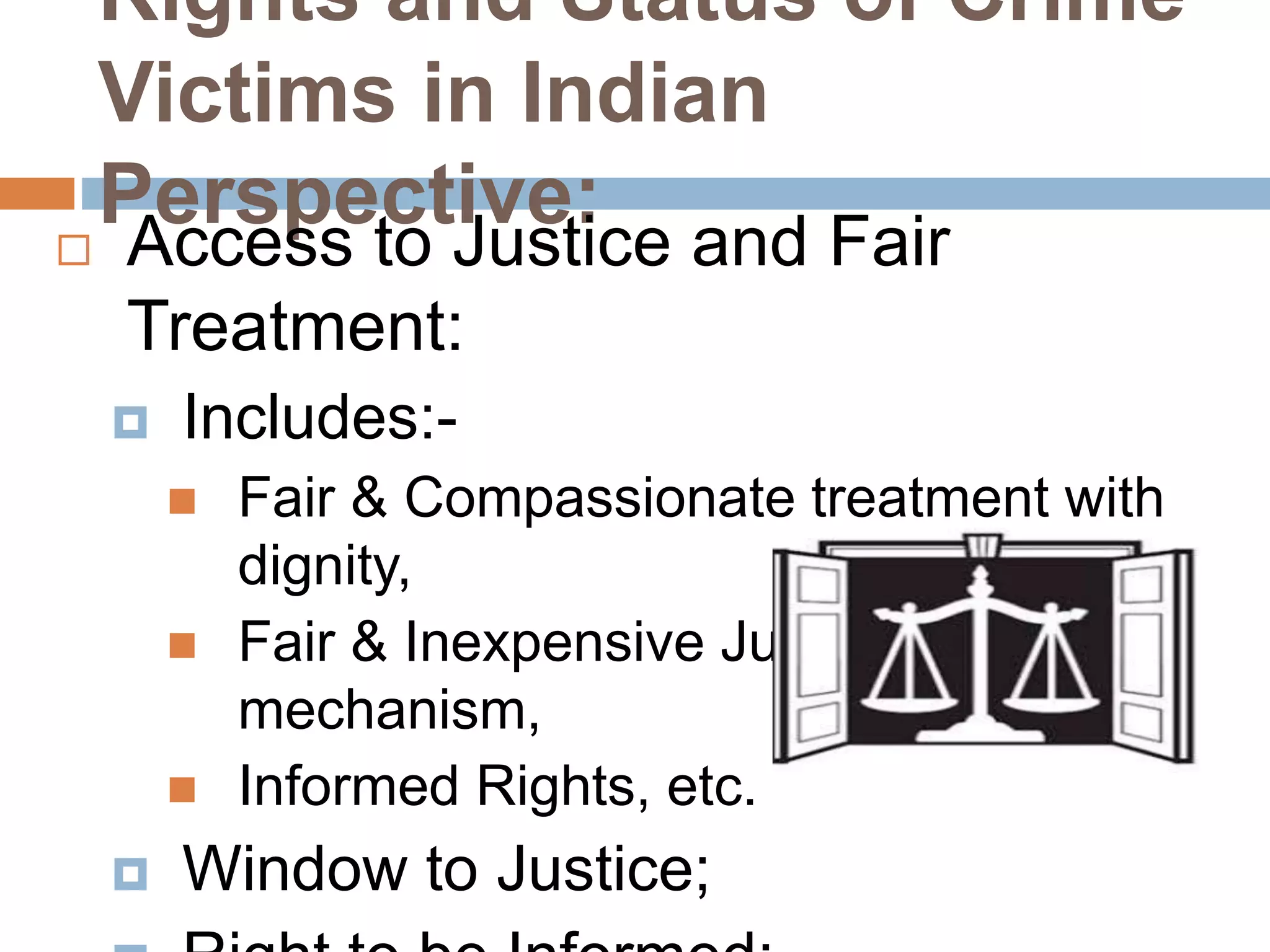 The Rights of Crime Victims In Indian Criminal Justice System | PPTX