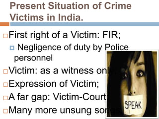 The Rights of Crime Victims In Indian Criminal Justice System | PPTX