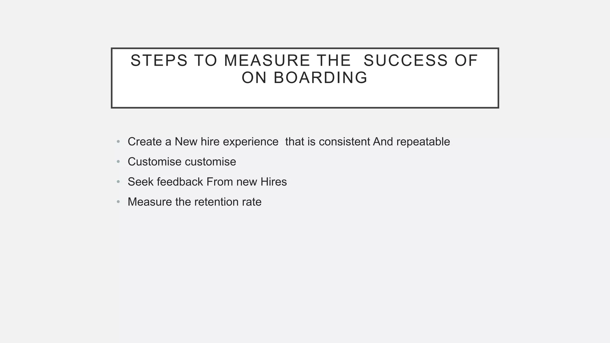 Metrics on on-boarding | PPT