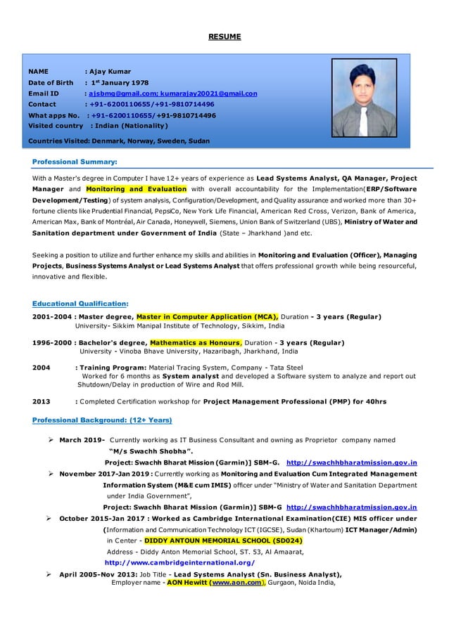 Ajay exp 12 IT manager | DOC | Computer Software and Applications | Computing