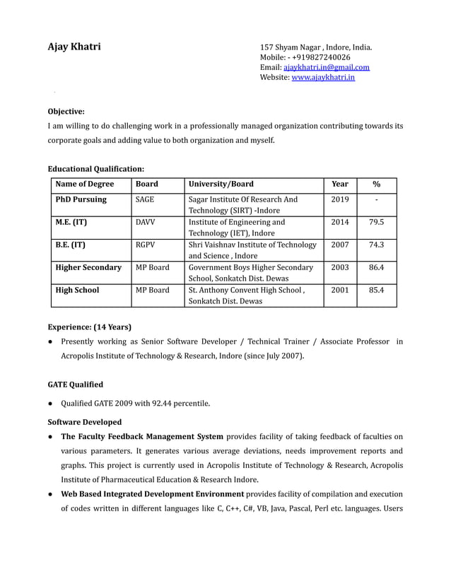 Ajay khatri resume august 2021 | PDF