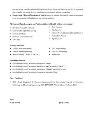 Ajay khatri resume august 2021 | PDF
