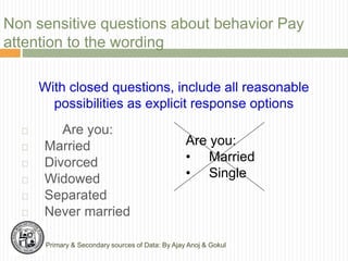 Primary and Secondary Data collection - Ajay Anoj & Gokul | POTX