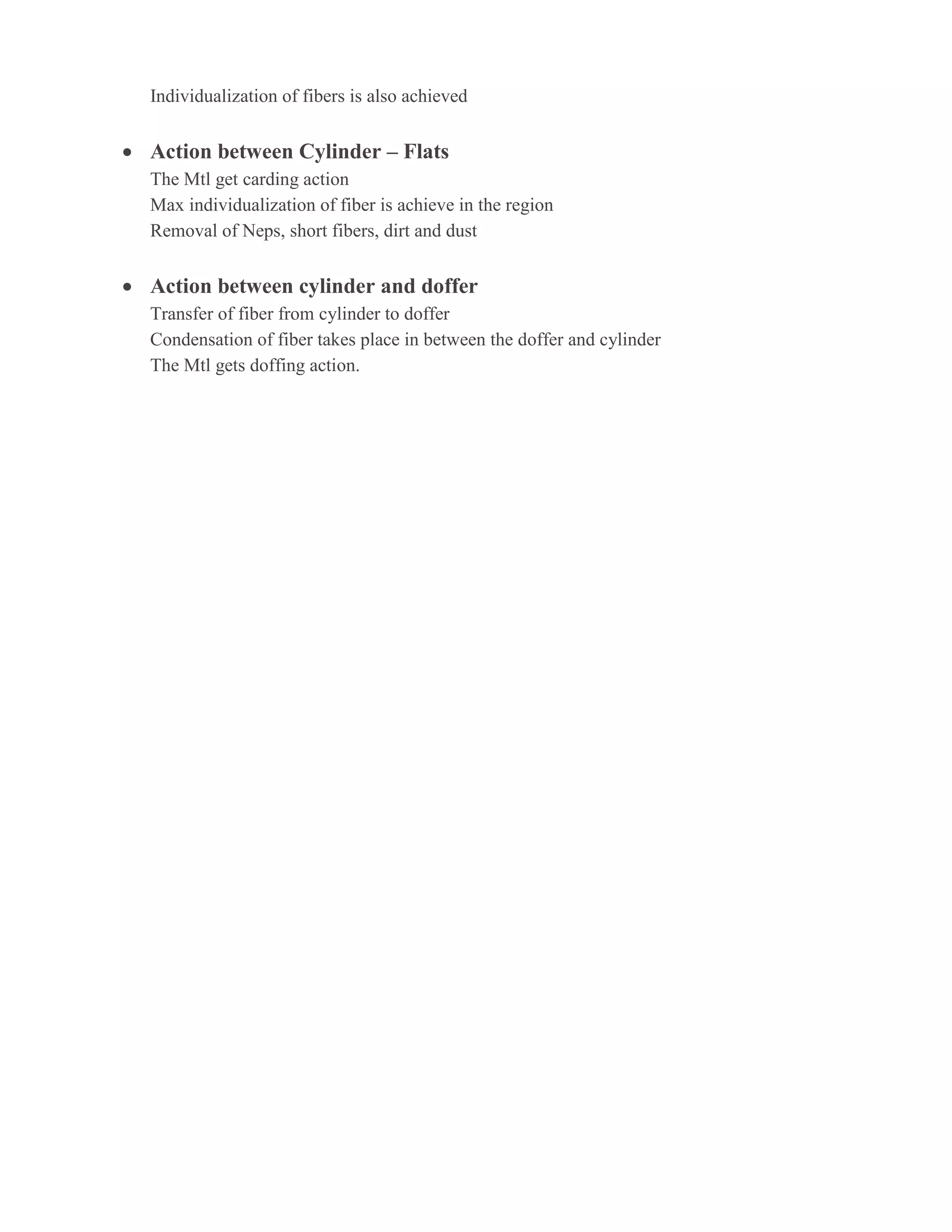 Cylinder of carding machine | DOCX