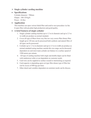 Cylinder of carding machine | DOCX