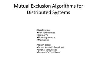 Mutual exclusion in distributed systems | PPT