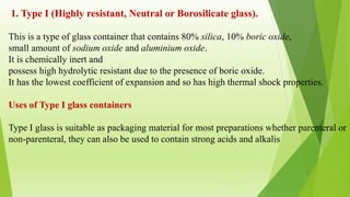 glass as packaging material | PPTX