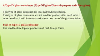 glass as packaging material | PPTX