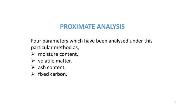 Analysis Of Coal Proximate Analysis Of Coal Pptx