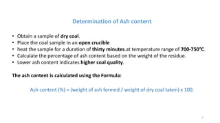 analysis of coal,proximate analysis of coal | PPTX