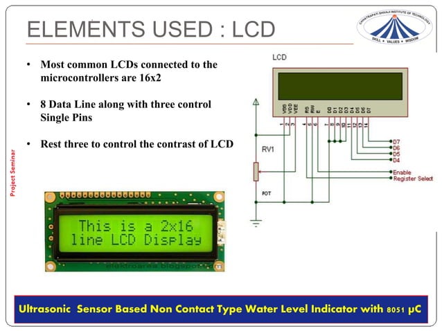 Ultrasonic based non contact type water level indicator using 8051 | PPTX