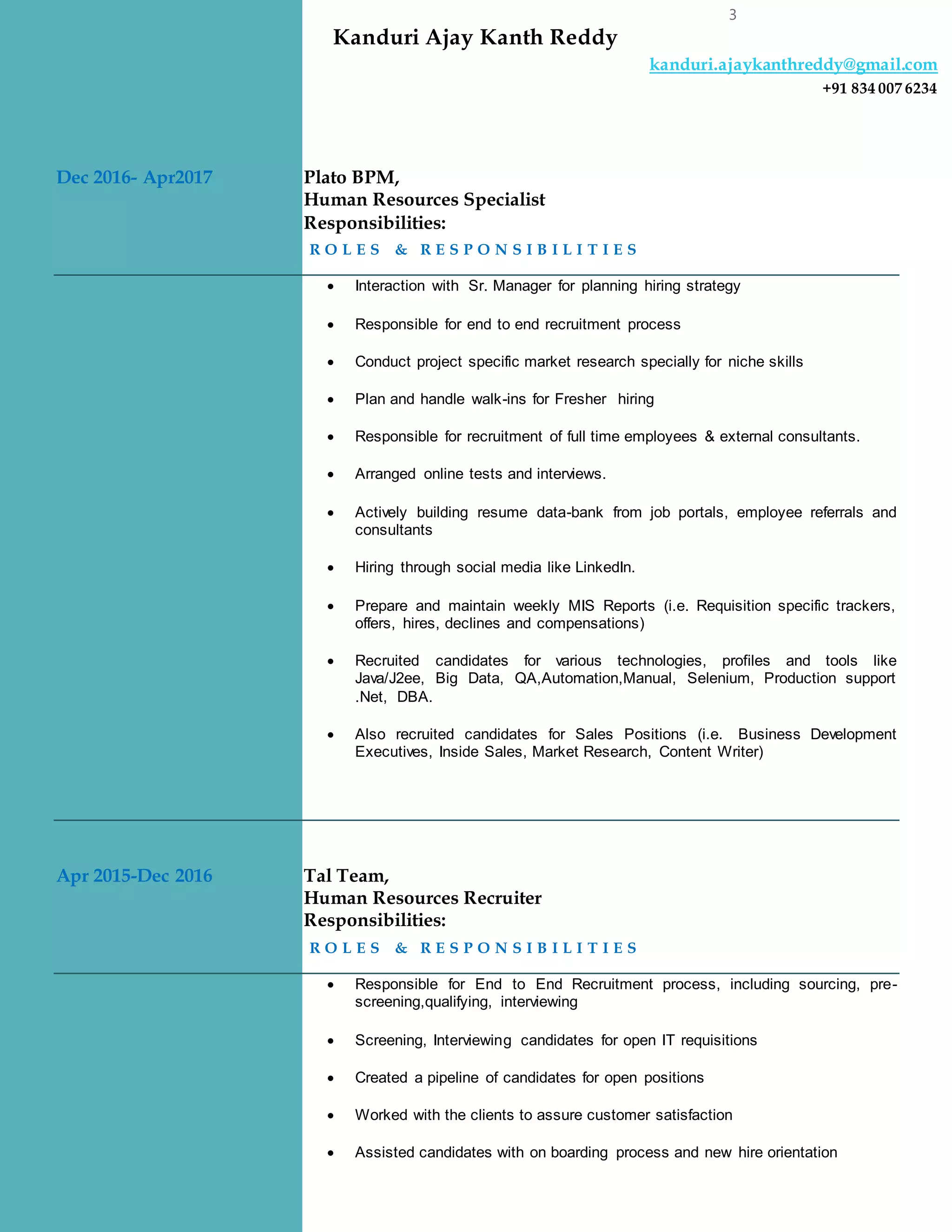 Ajay reddy cv | DOCX