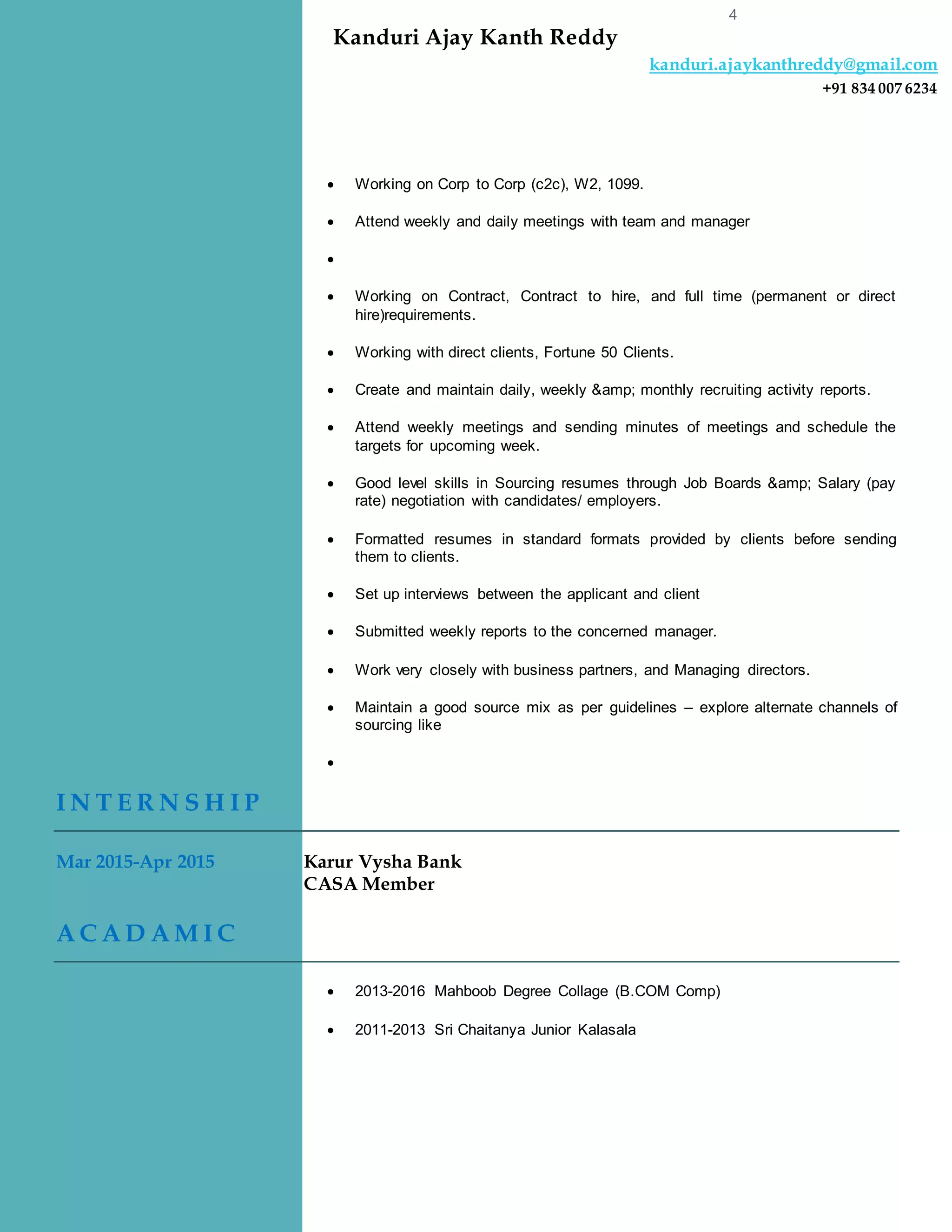 Ajay reddy cv | PDF