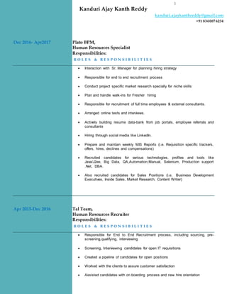 Ajay reddy cv | DOCX