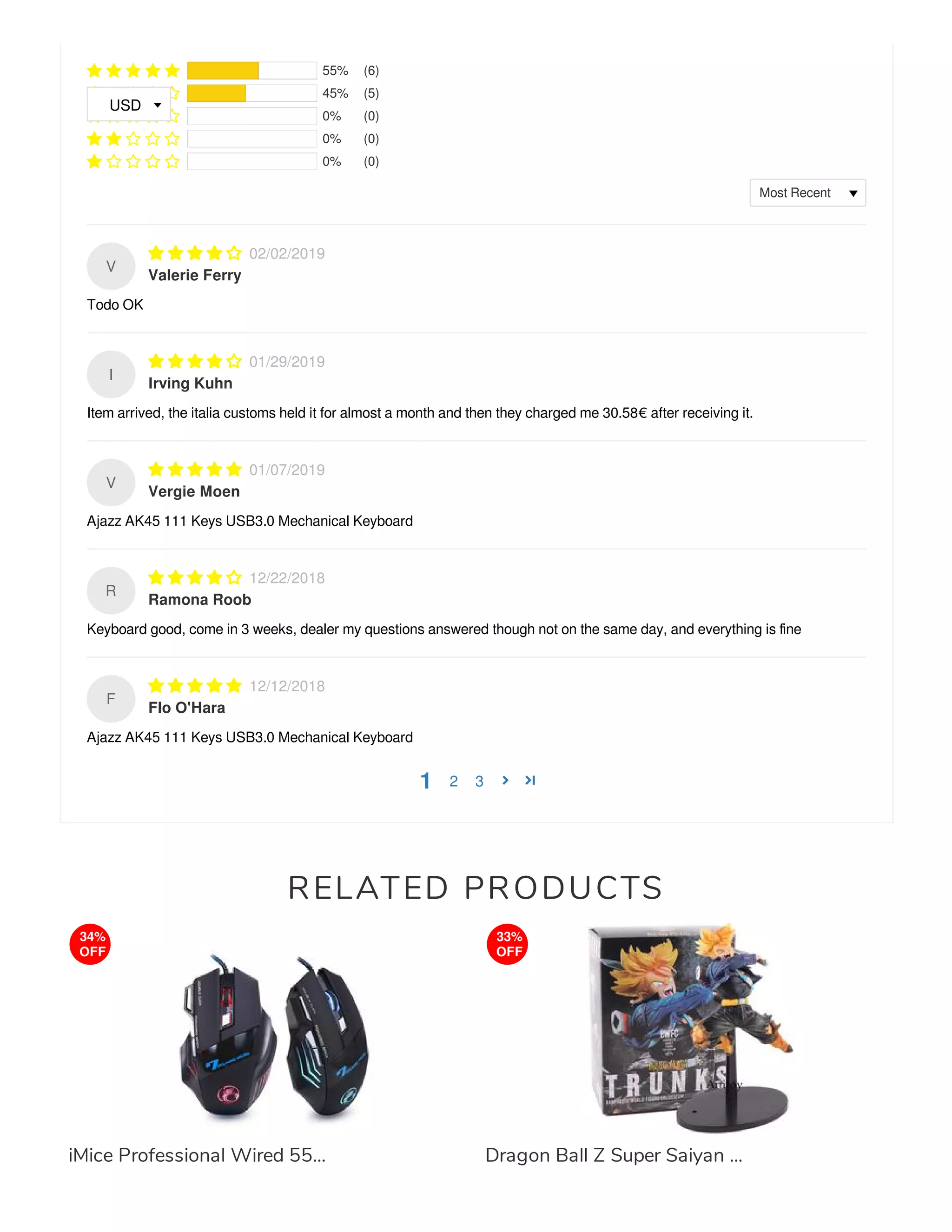 Ajazz AK45 111 Keys USB3.0 Mechanical Keyboard | PDF