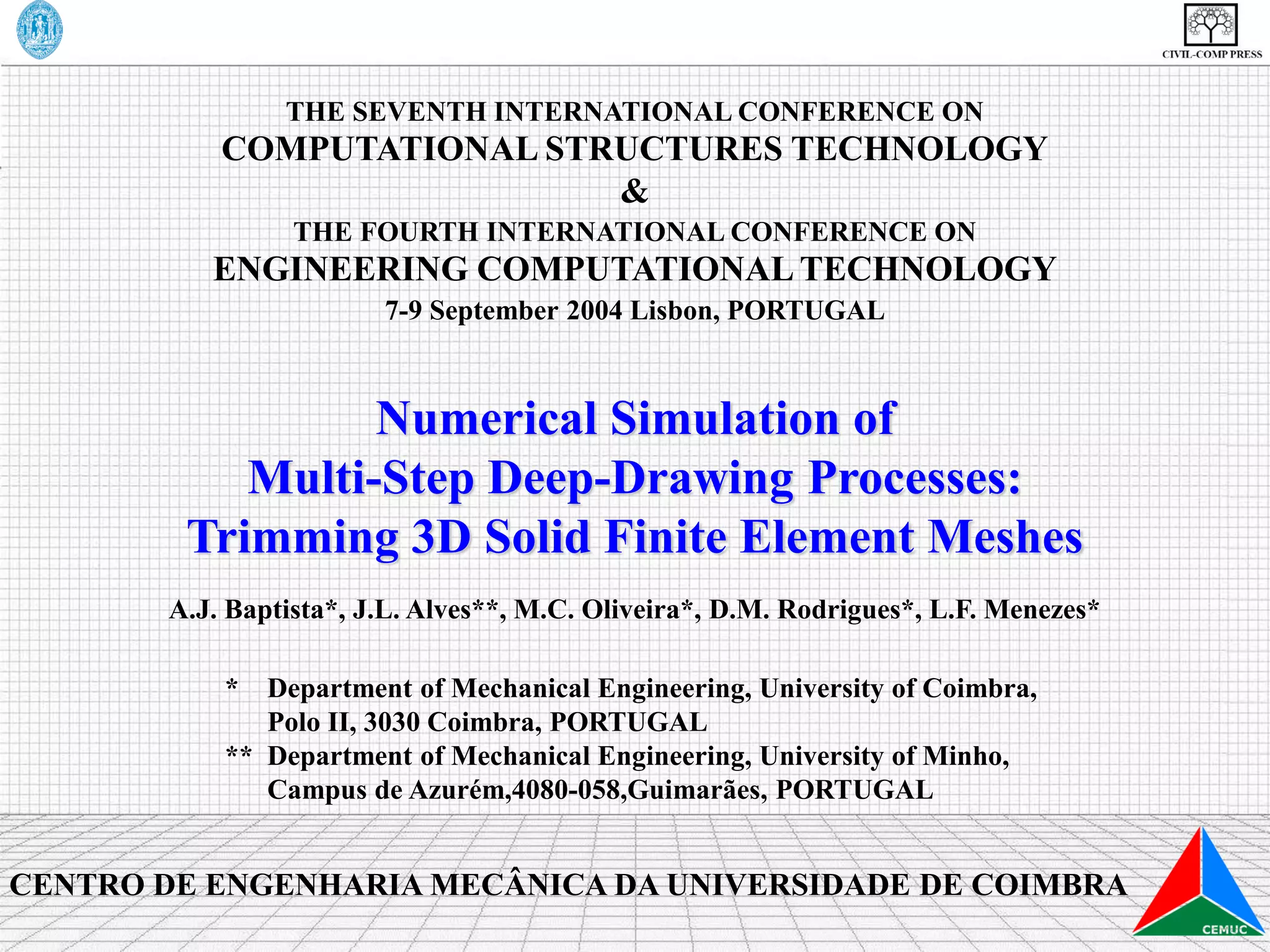 Numerical Simulation Of Multi Step Deep Drawing Processes Trimming 3d