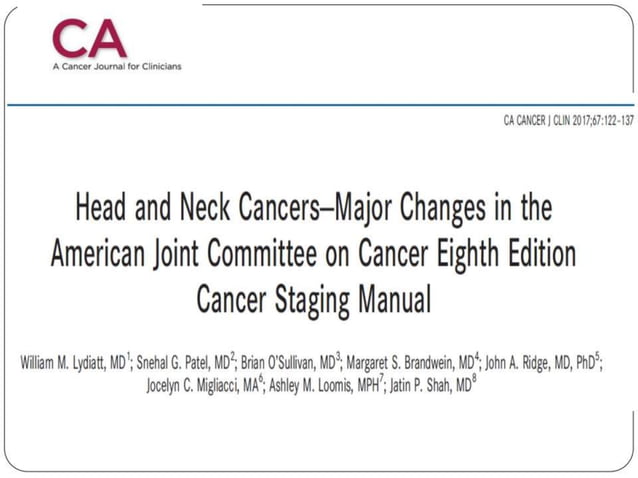 Ajcc head neck CHANGES 8TH ED | PPT