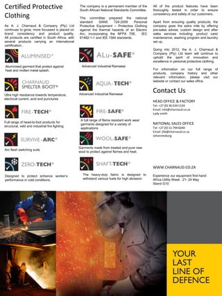 Aj Charnaud & Co (pty) ltd Personal Protective Clothing | PDF