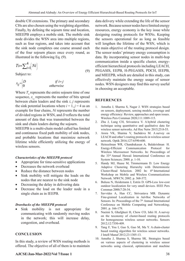 An Overview of Energy Efficient Hierarchical-Based Routing Protocols for Internet of Things ...