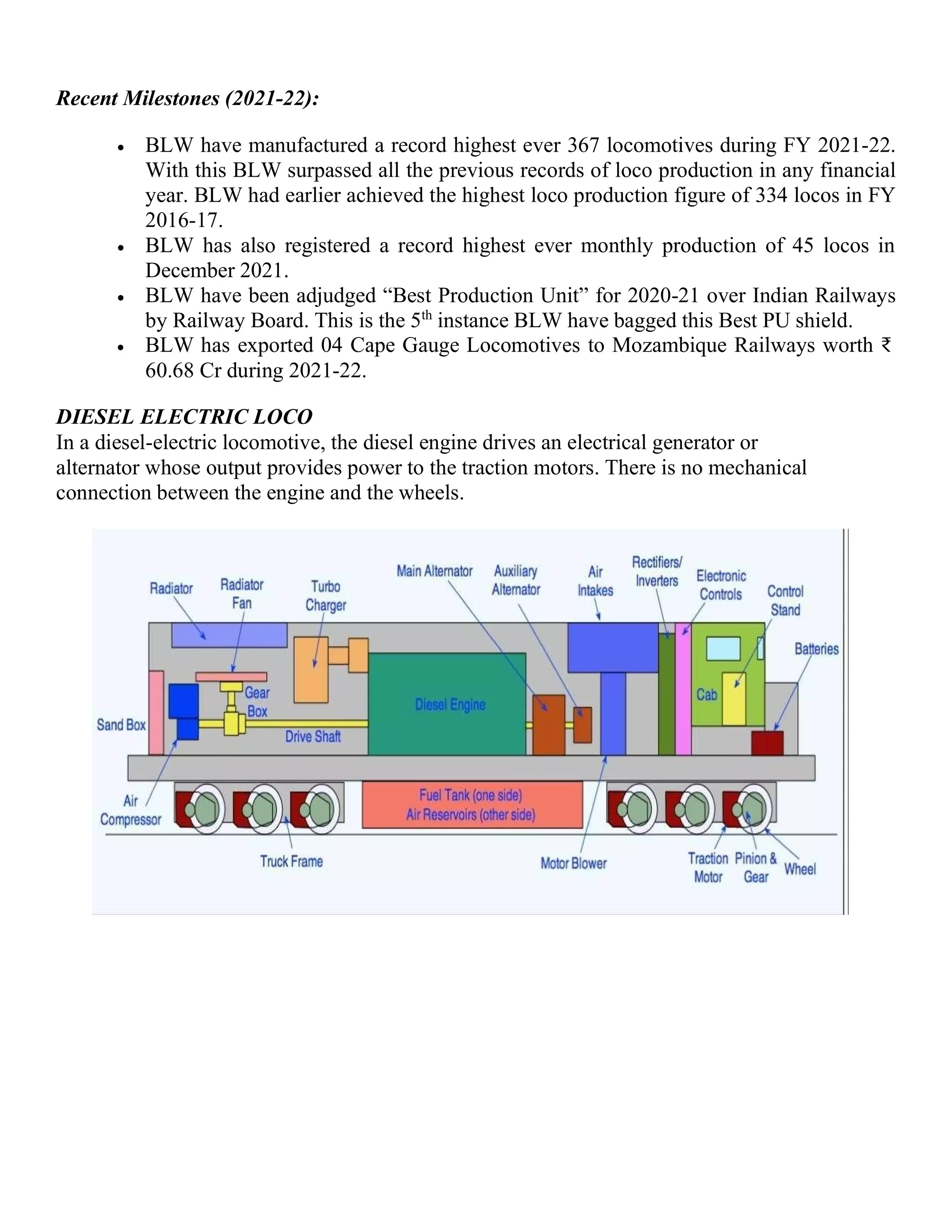 Blw summer training report Mechanical LAS LFS HWS EEE CTS TR | PDF