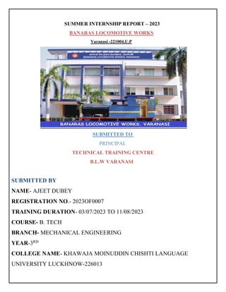 Blw summer training report Mechanical LAS LFS HWS EEE CTS TR | PDF