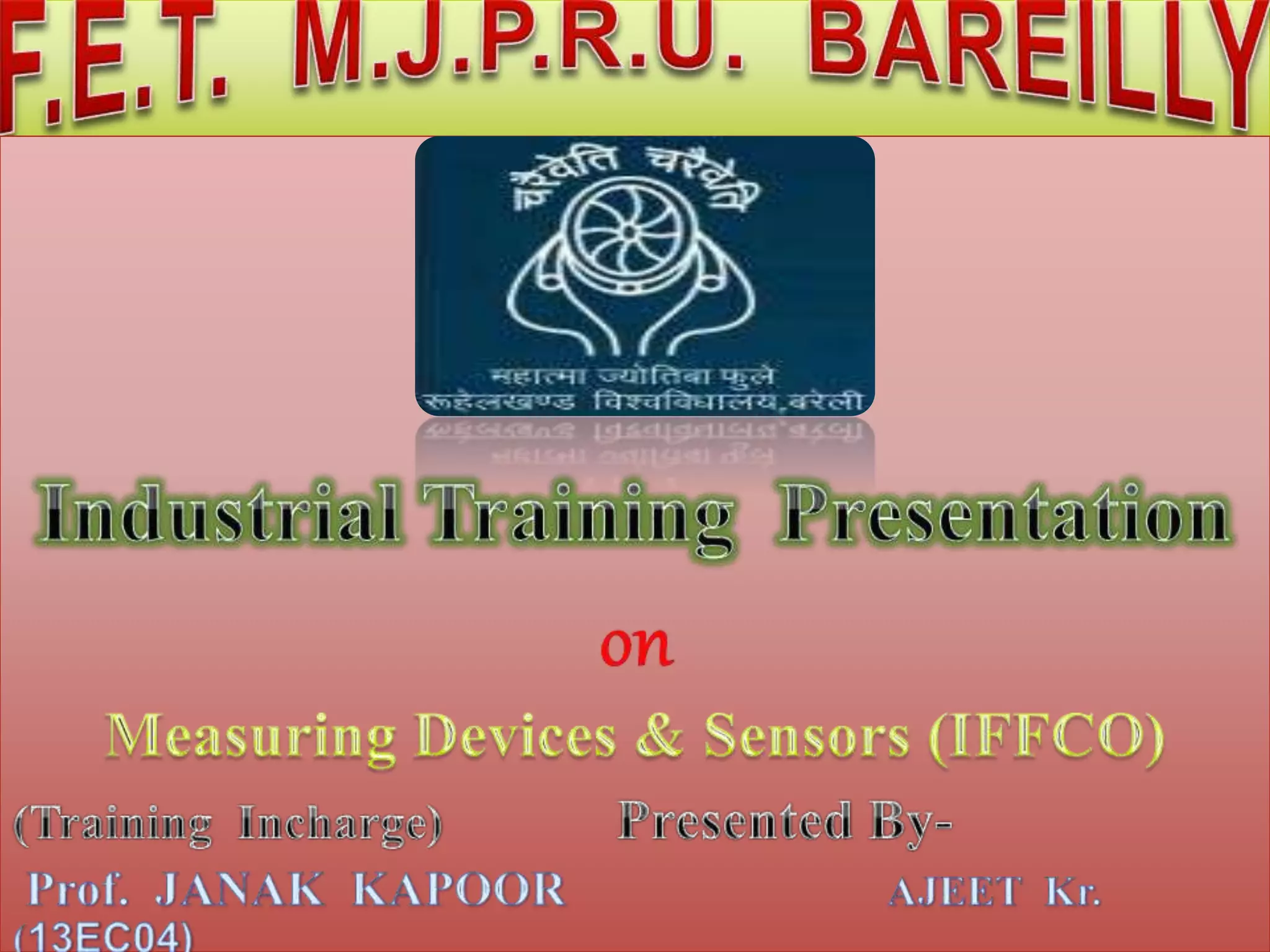 IFFCO Industrial Training ppt | PPTX
