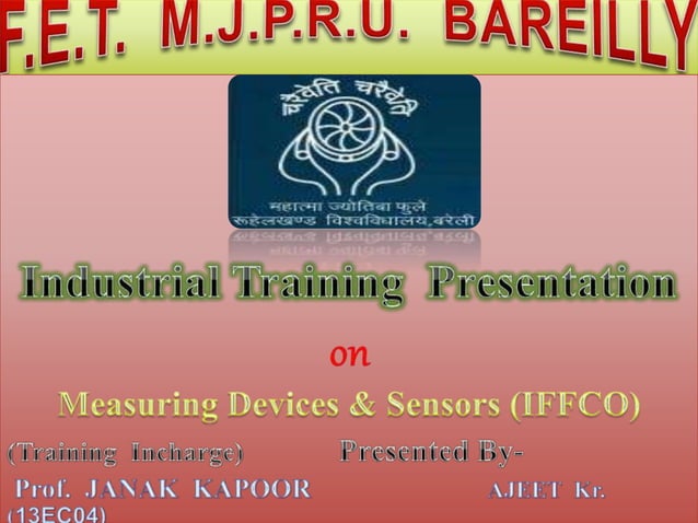 IFFCO Industrial Training ppt | PPTX