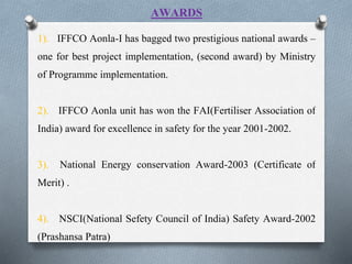 IFFCO Industrial Training ppt | PPTX