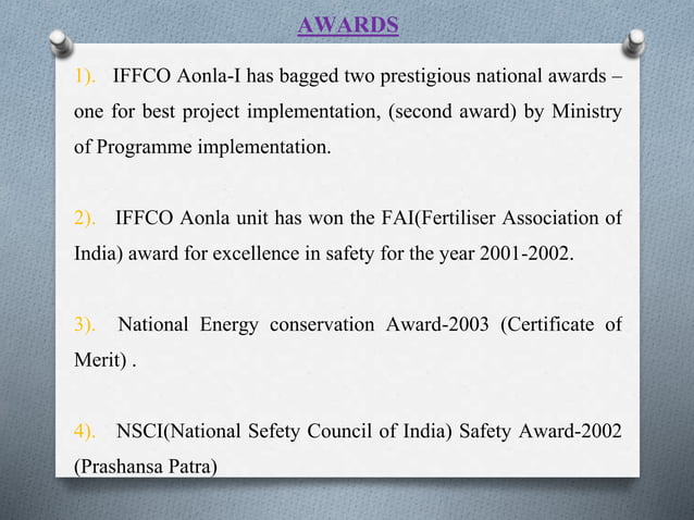 IFFCO Industrial Training ppt | PPTX