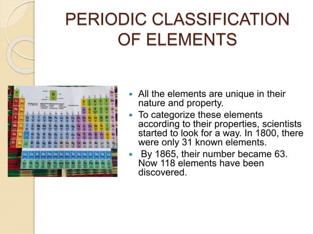 PERIODIC CLASSIFICATION OF ELEMENTS | PPT