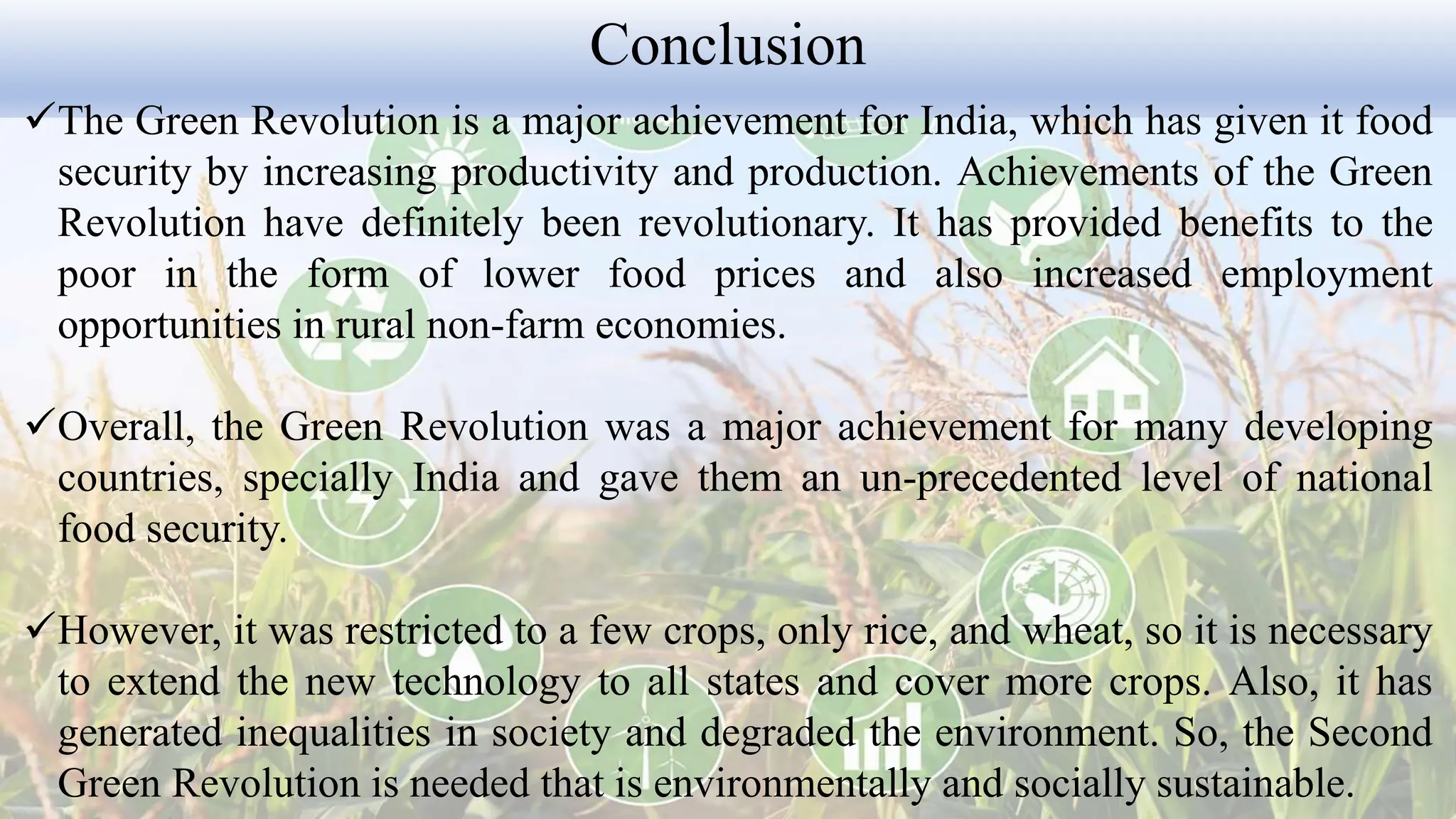 Problems of green revolution and how to overcome it | PPTX