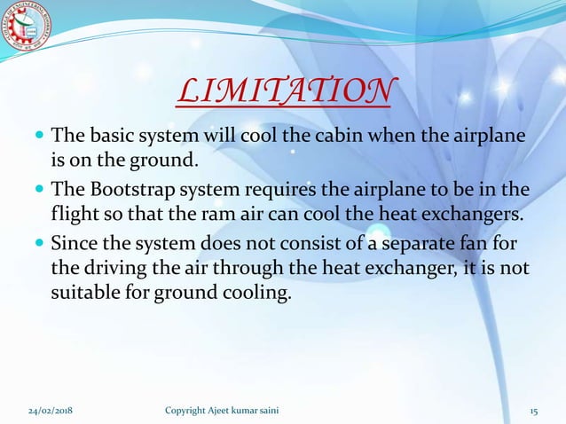 Boot-strap air cooling system | PPTX | Chemistry | Science