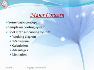Boot-strap air cooling system | PPTX