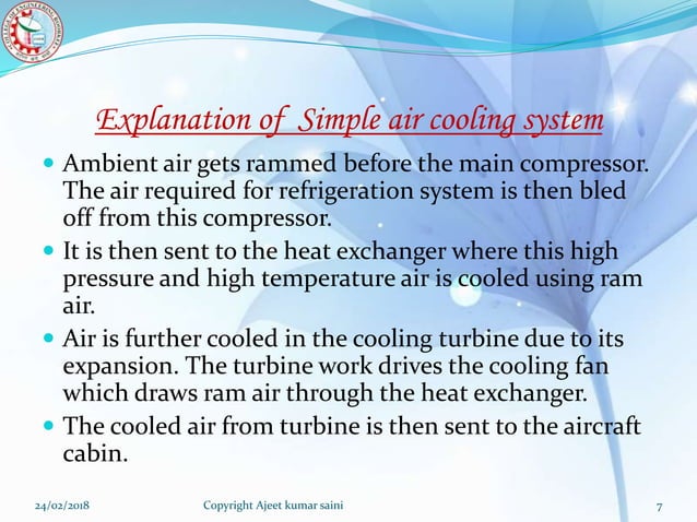 Boot-strap air cooling system | PPTX | Chemistry | Science