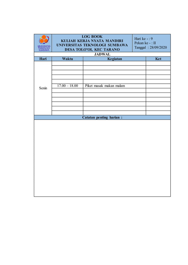 Contoh Format Laporan KKN Mandiri | PDF